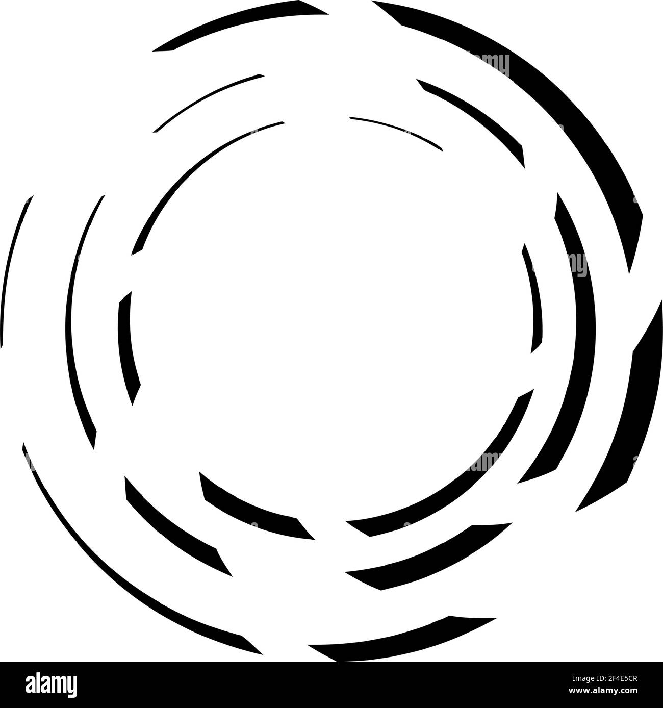 Cyclical circle, helix, volute element. Concentric shape with rotation ...