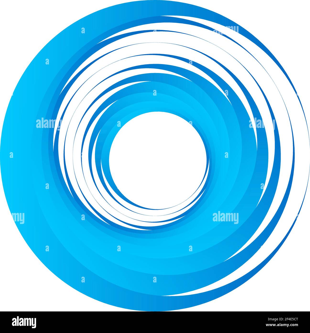 Cyclical circle, helix, volute element. Concentric shape with rotation ...