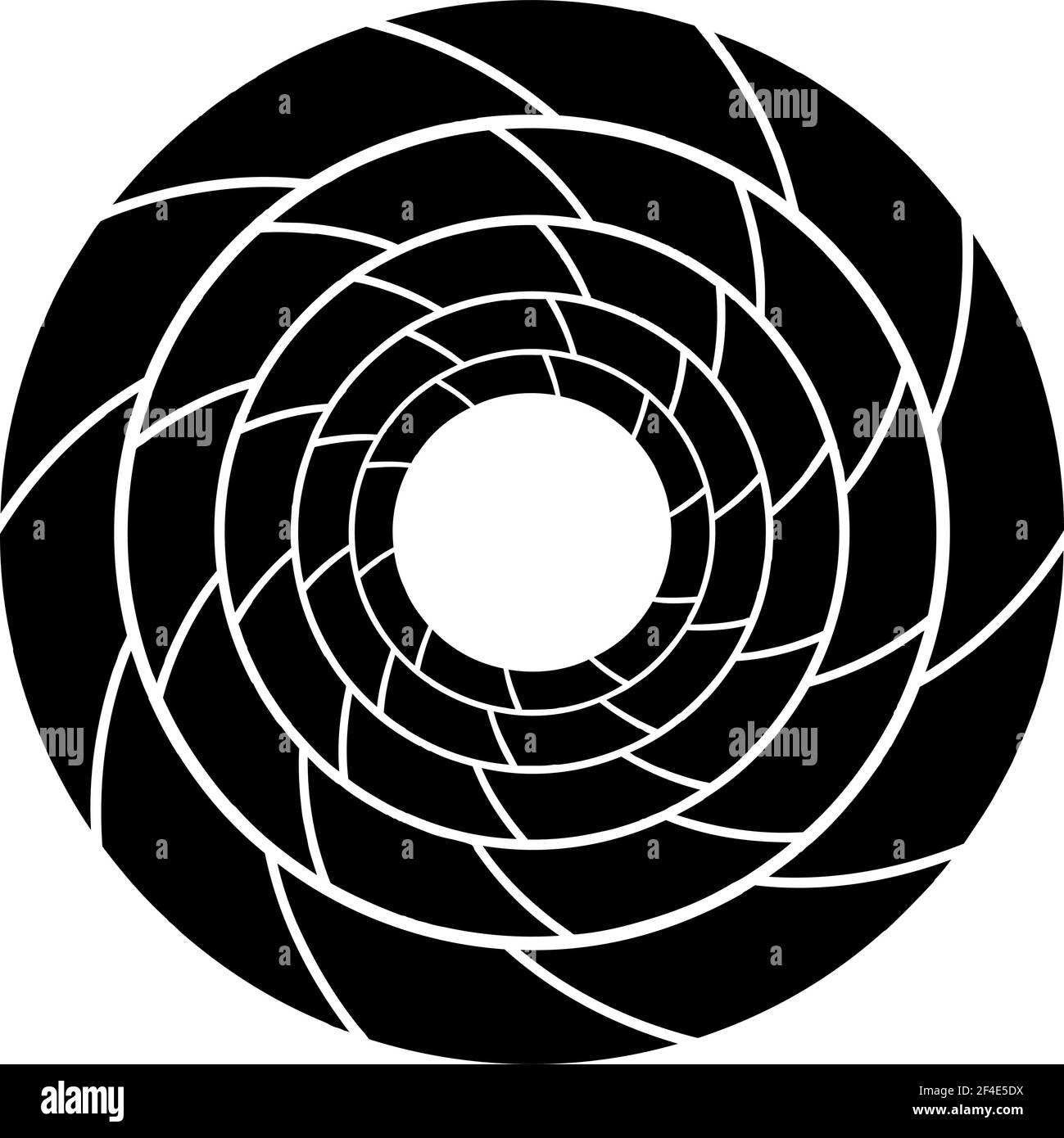 Cyclical circle, helix, volute element. Concentric shape with rotation ...