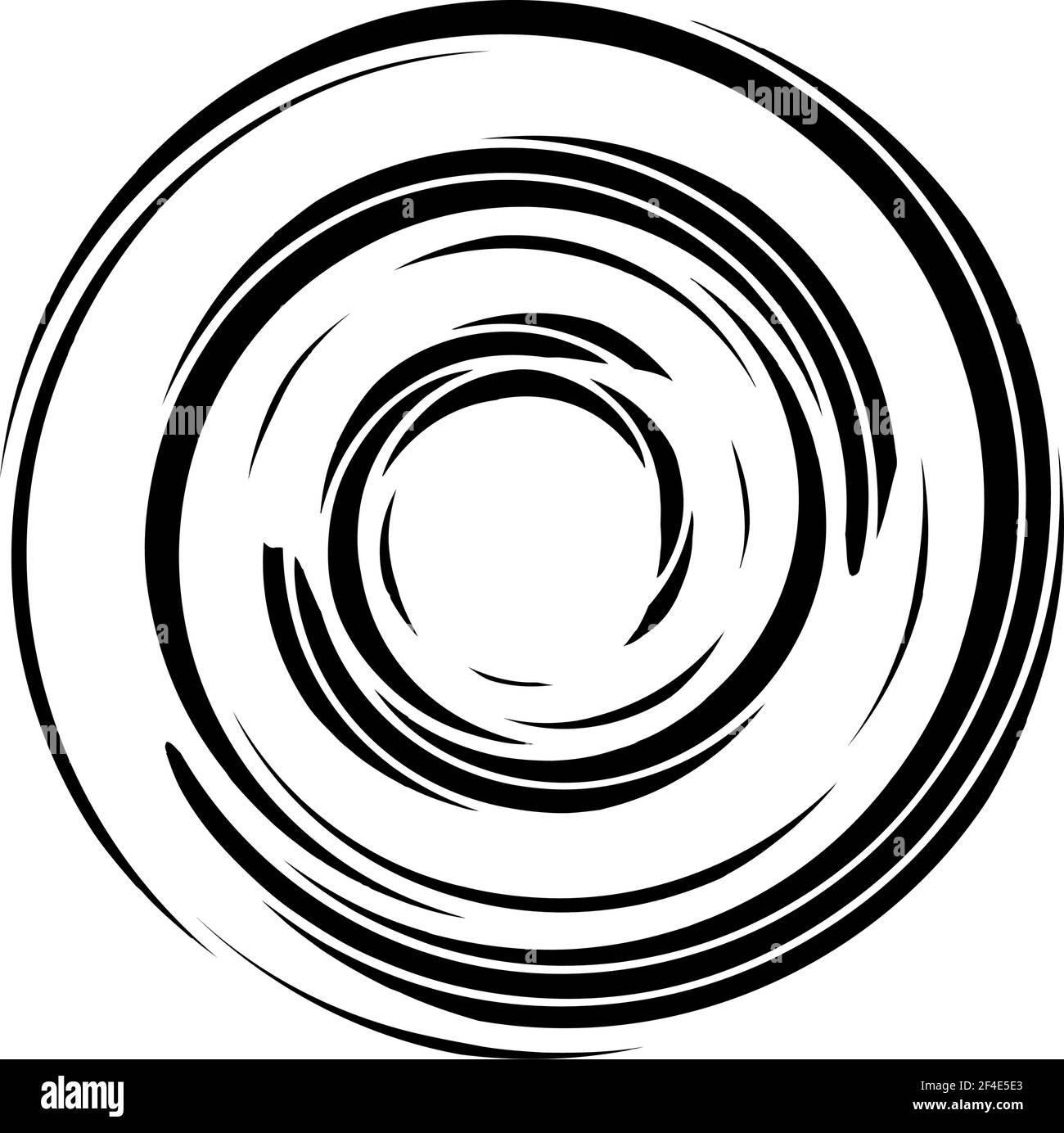 Cyclical circle, helix, volute element. Concentric shape with rotation ...