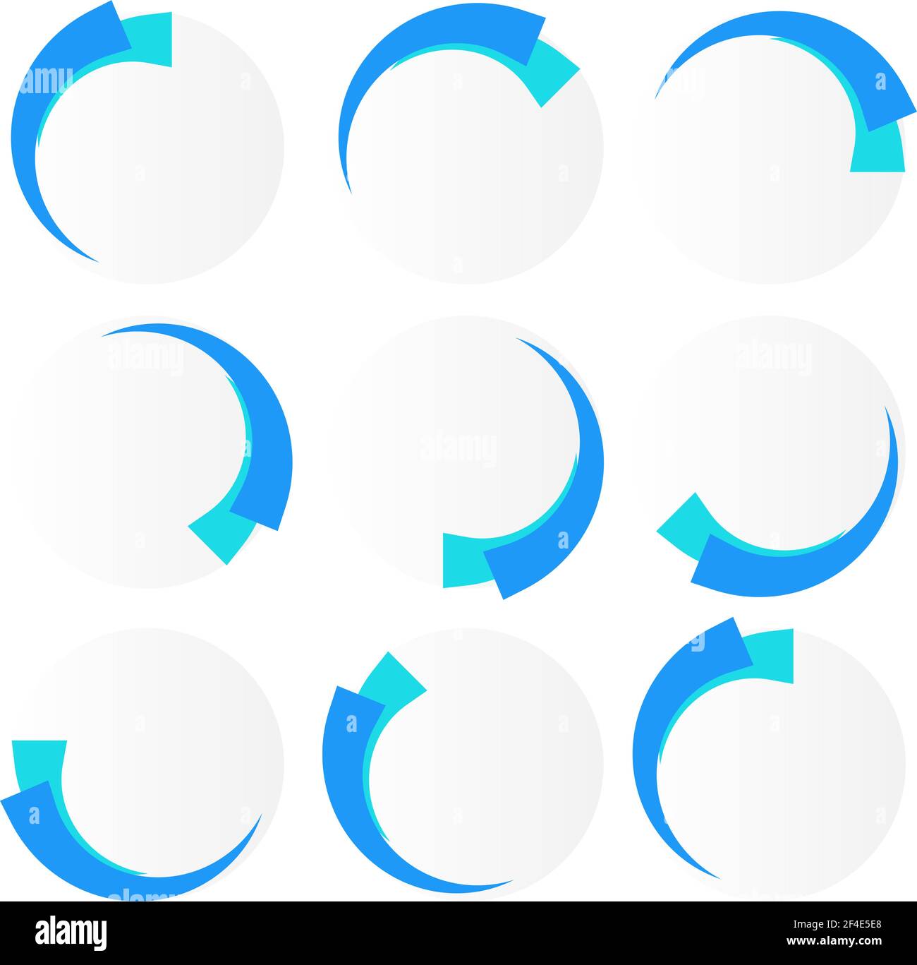 Segmented circle, circular preloader, buffer and progress bar. Completion, progression, stages ...