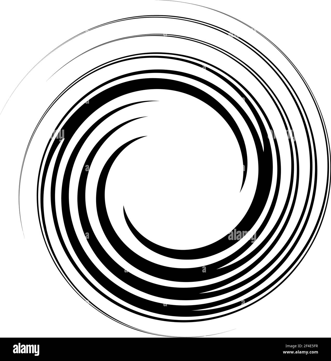Revolved whirlpool, whirlwind design element. Radial shape with ...