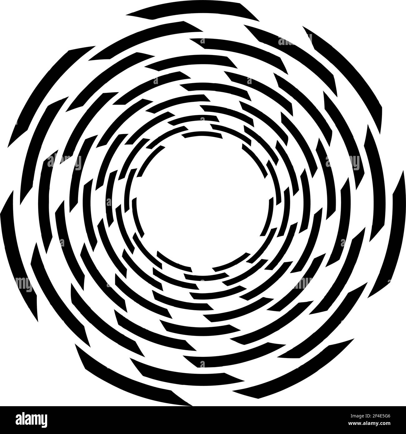 Cyclical circle, helix, volute element. Concentric shape with rotation ...