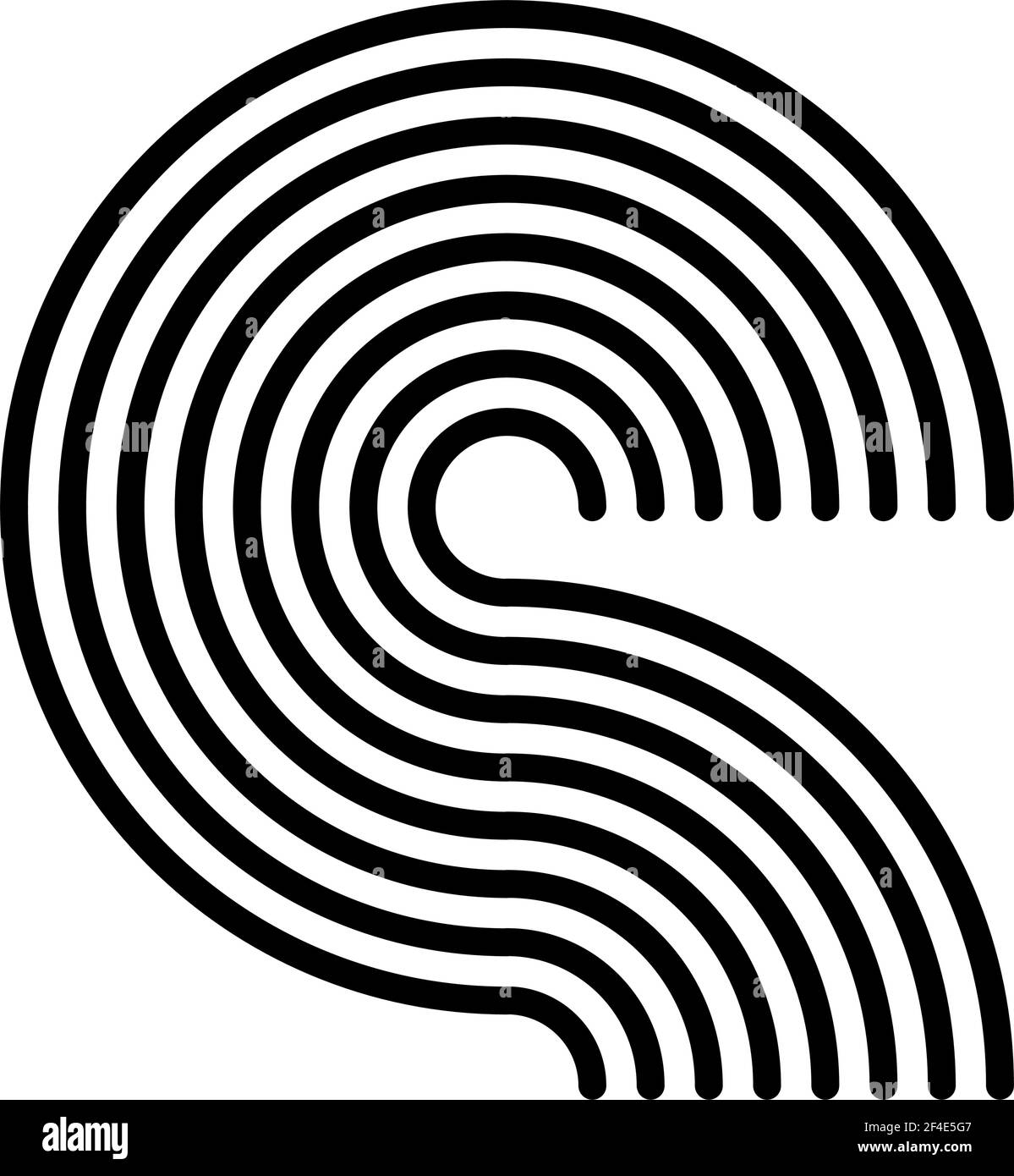 Graphics, icon, symbol made of parallel curved lines. Camber, flexure ...