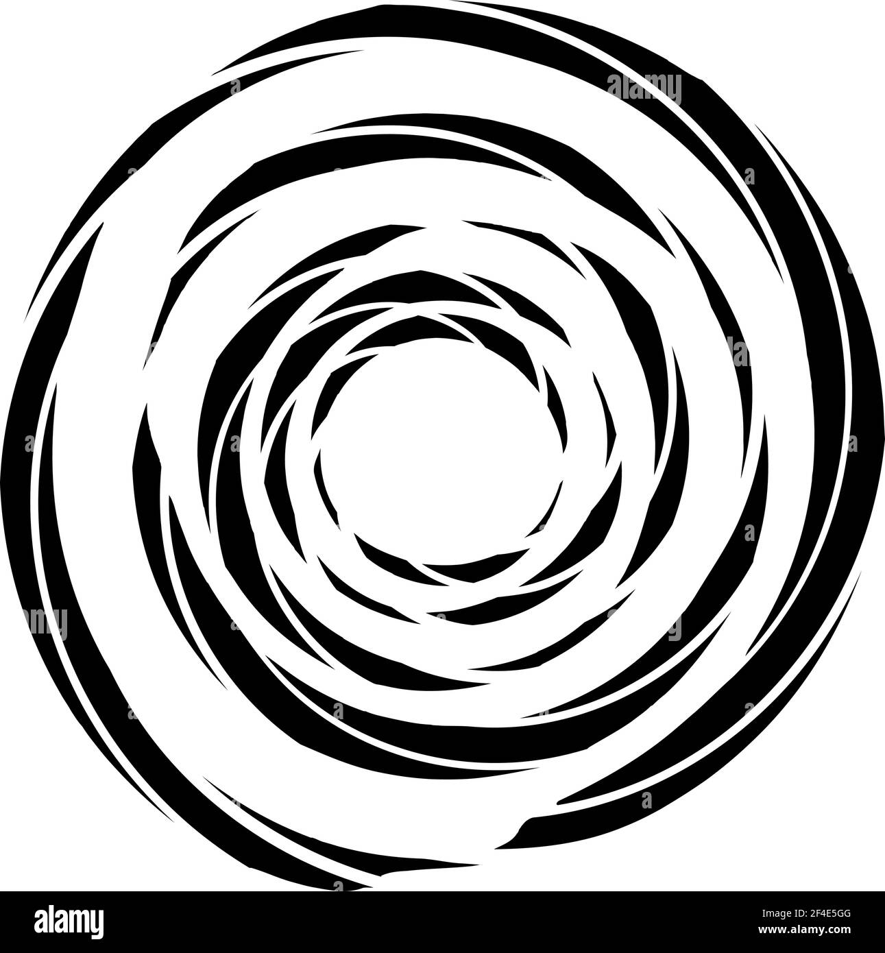 Cyclical circle, helix, volute element. Concentric shape with rotation ...