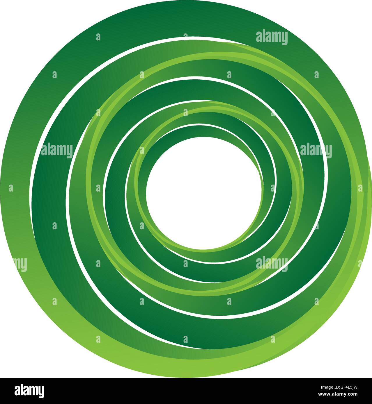 Cyclical circle, helix, volute element. Concentric shape with rotation ...