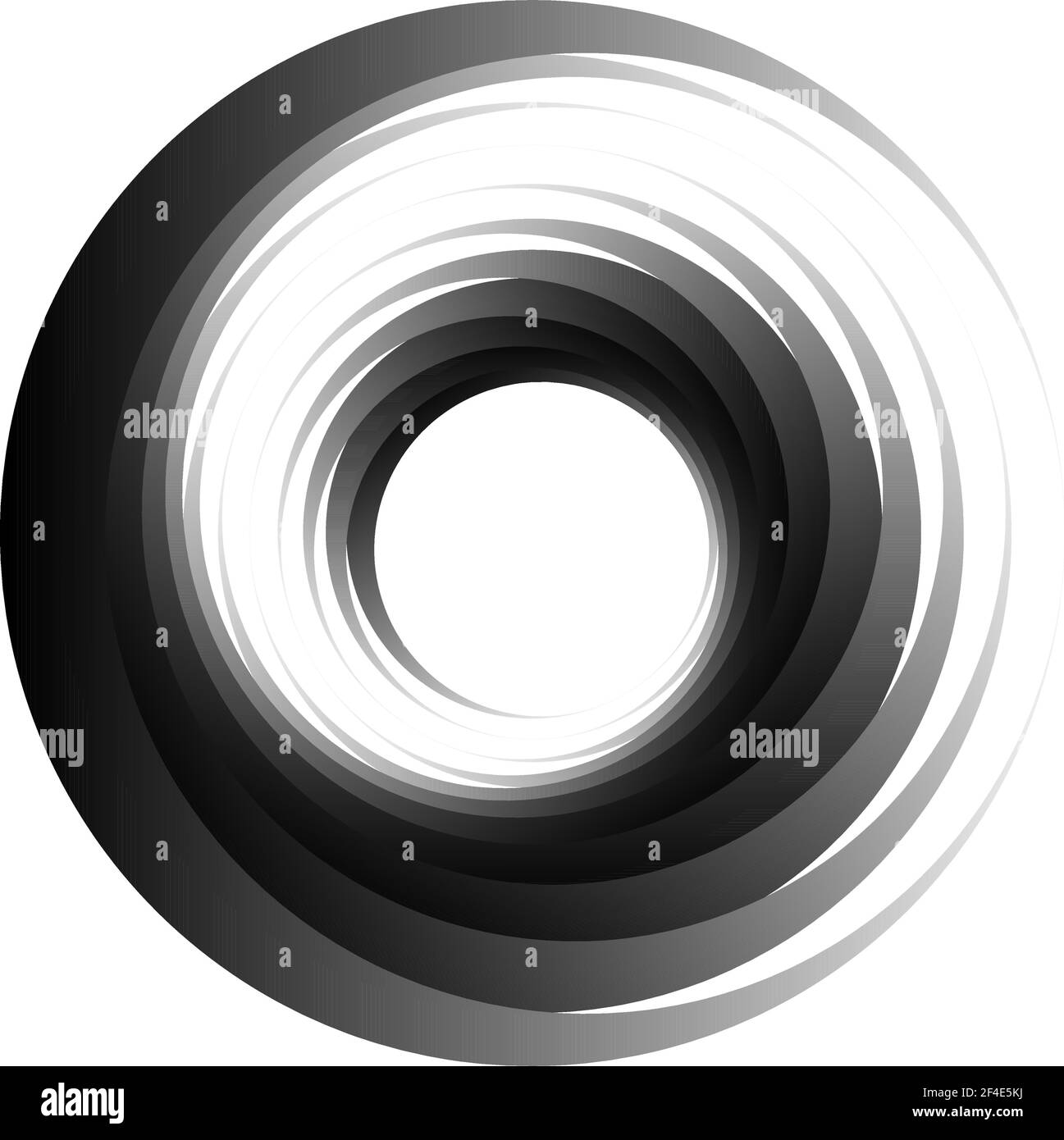 Cyclical circle, helix, volute element. Concentric shape with rotation ...