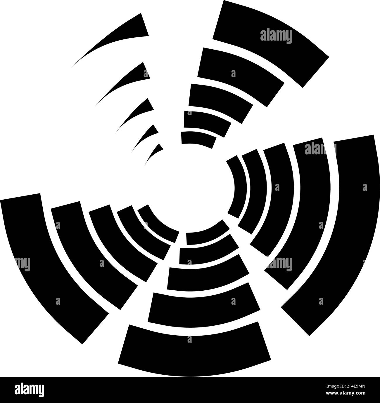 Dashed lines spiral, swirls, and twirls. Concentric, and circular ...