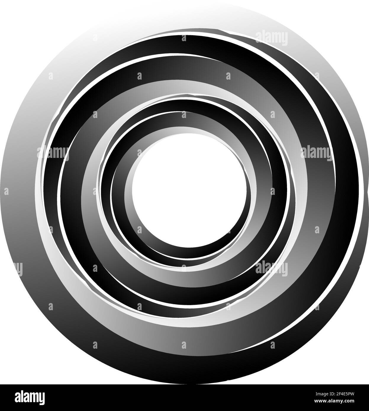 Cyclical circle, helix, volute element. Concentric shape with rotation ...