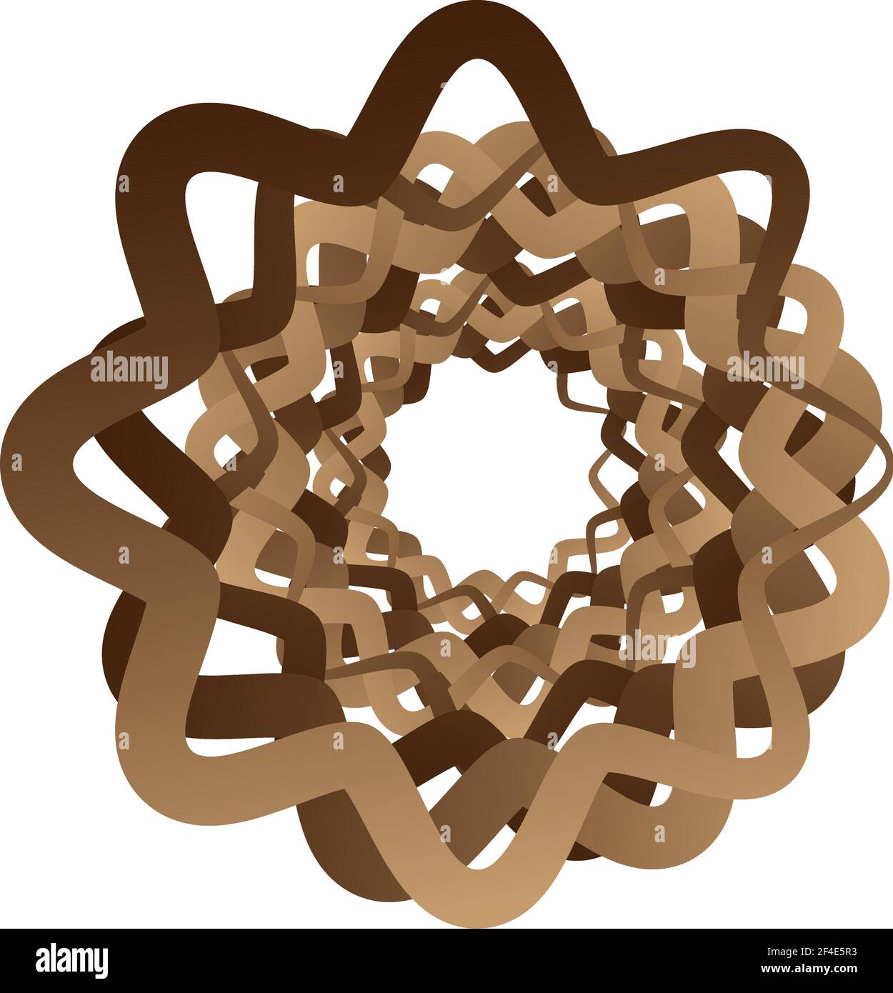 Squiggle, squiggly lines rotated inwards. Circuler, spinning, and ...