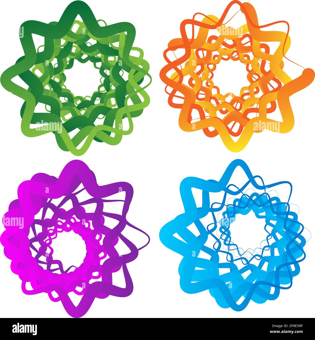 Squiggle, squiggly lines rotated inwards. Circuler, spinning, and ...