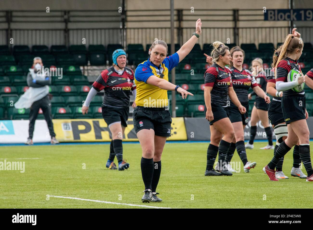 London, UK. 20th Mar, 2021. Nikki O'Donnell (referee) during the ...