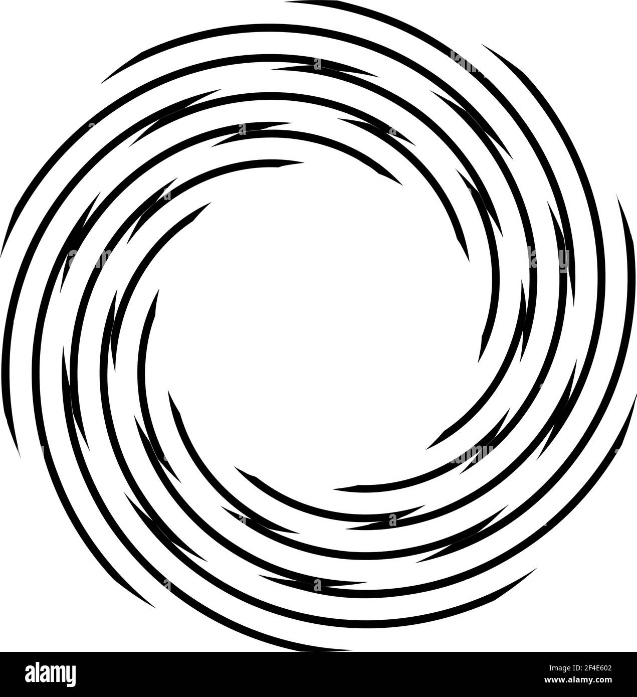 Cyclical circle, helix, volute element. Concentric shape with rotation ...