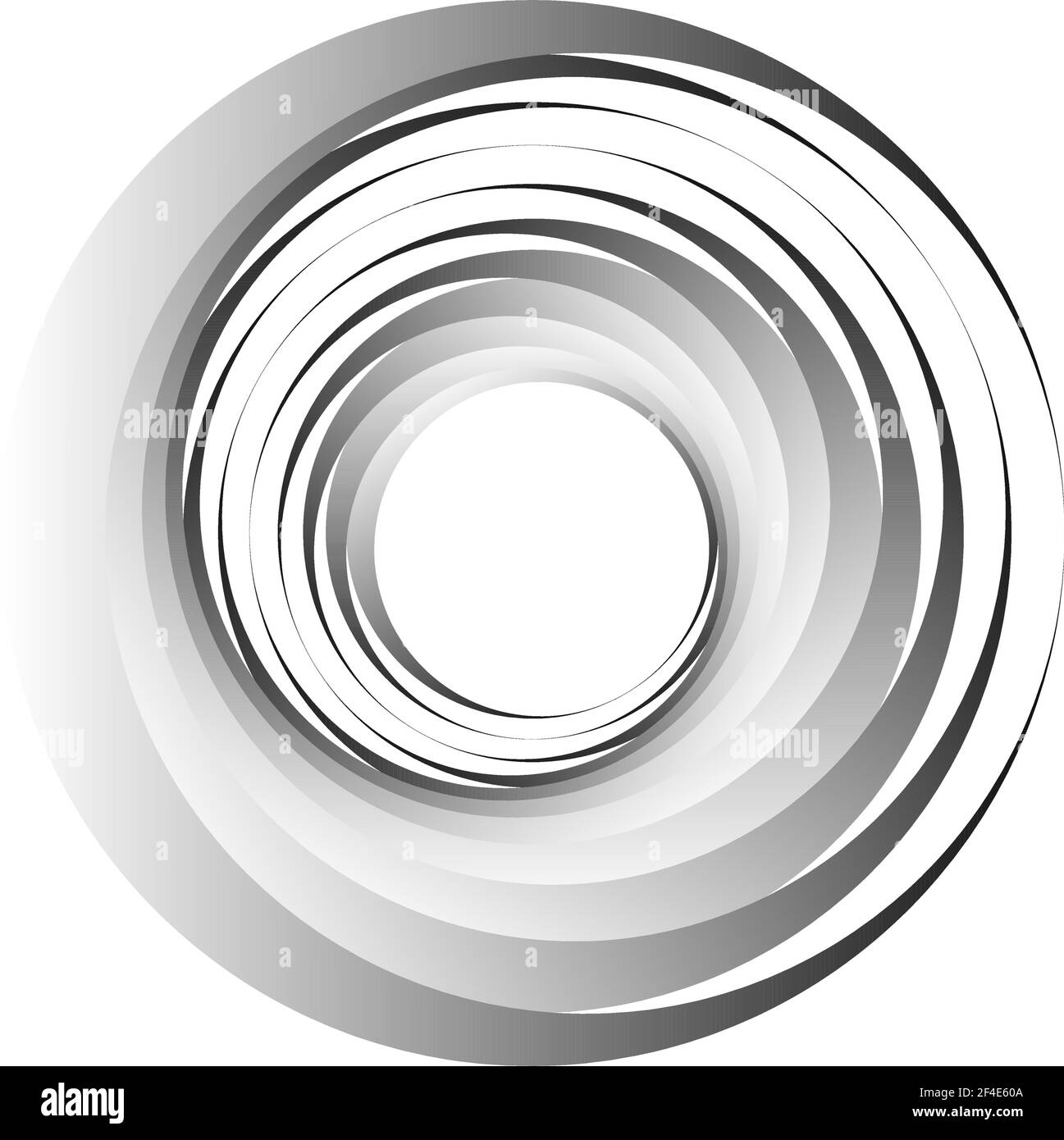 Cyclical circle, helix, volute element. Concentric shape with rotation ...