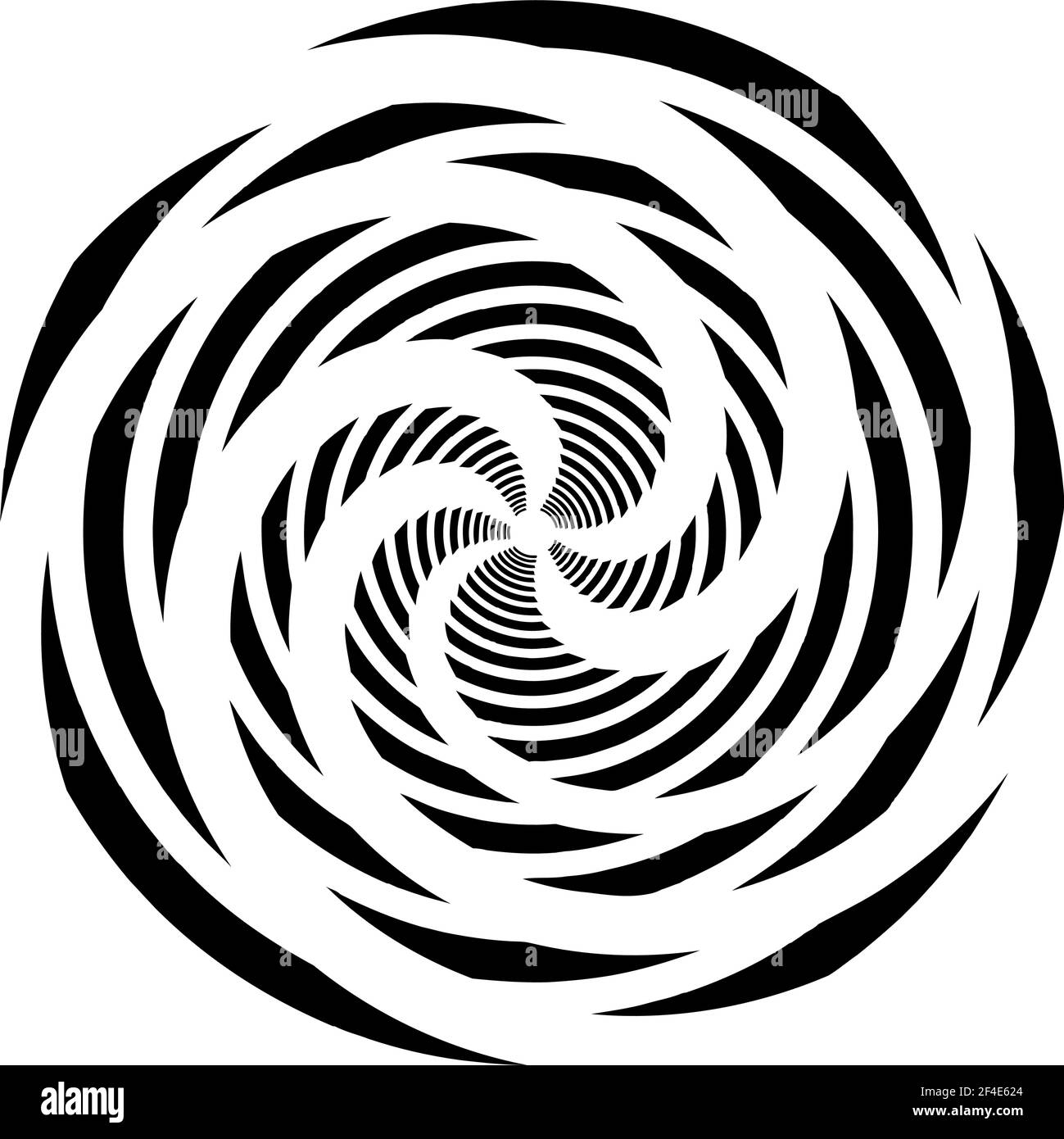 Cyclical circle, helix, volute element. Concentric shape with rotation ...