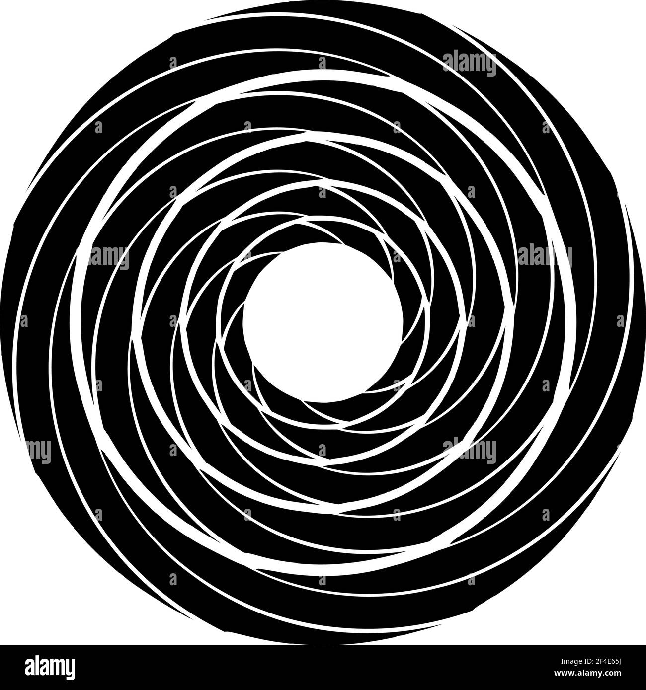 Cyclical circle, helix, volute element. Concentric shape with rotation ...