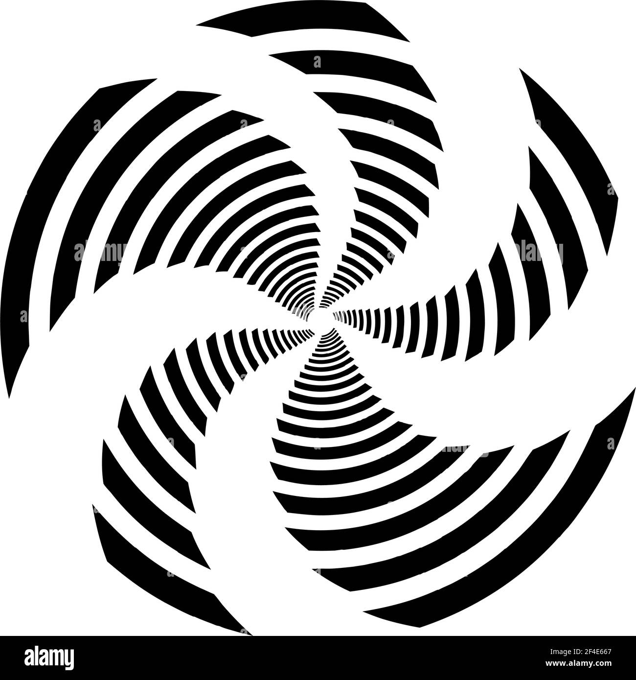 Cyclical circle, helix, volute element. Concentric shape with rotation ...