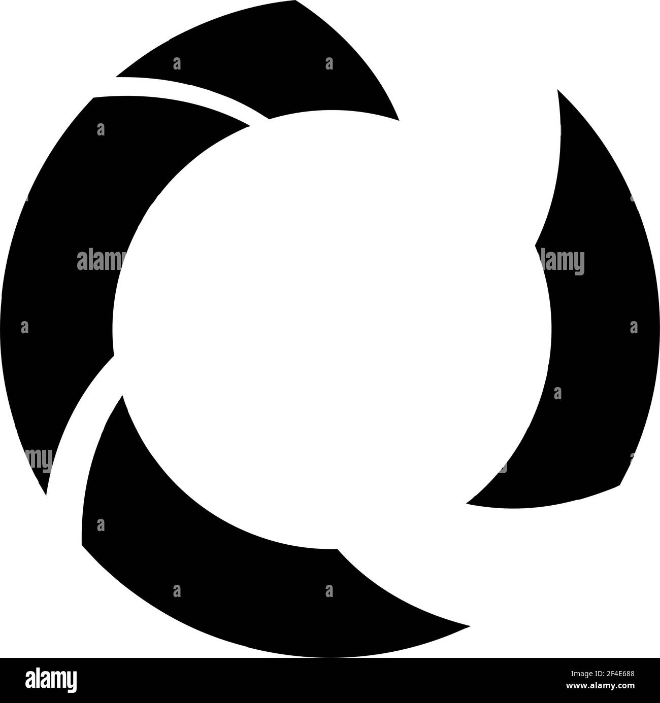 Cyclical circle, helix, volute element. Concentric shape with rotation ...