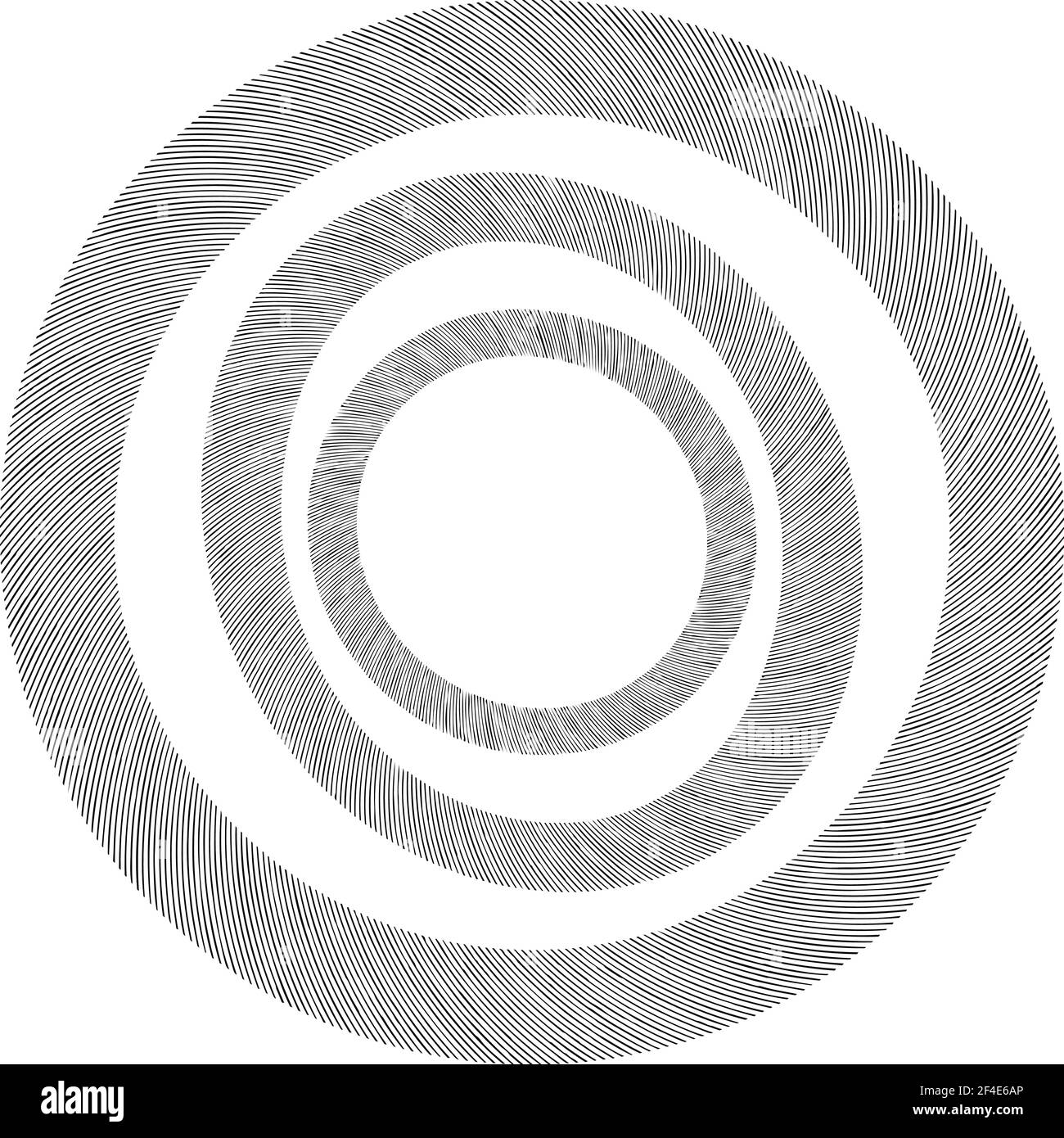 Cyclical circle, helix, volute element. Concentric shape with rotation ...