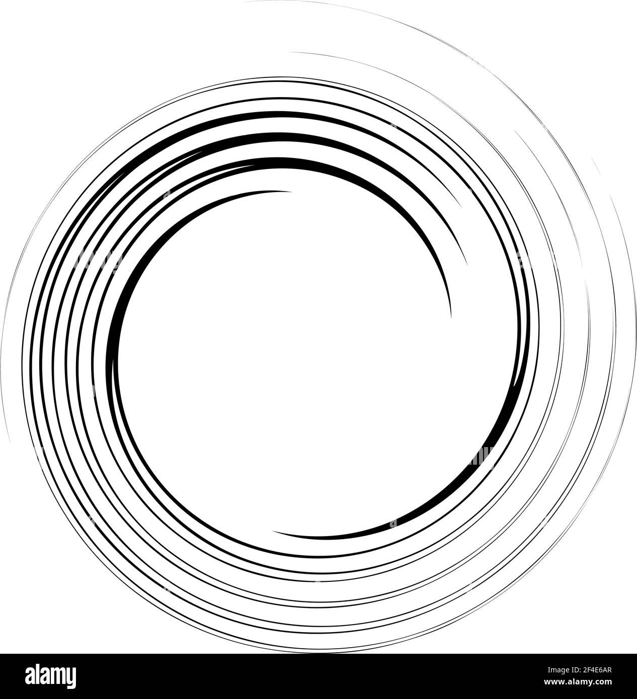 Revolved whirlpool, whirlwind design element. Radial shape with ...