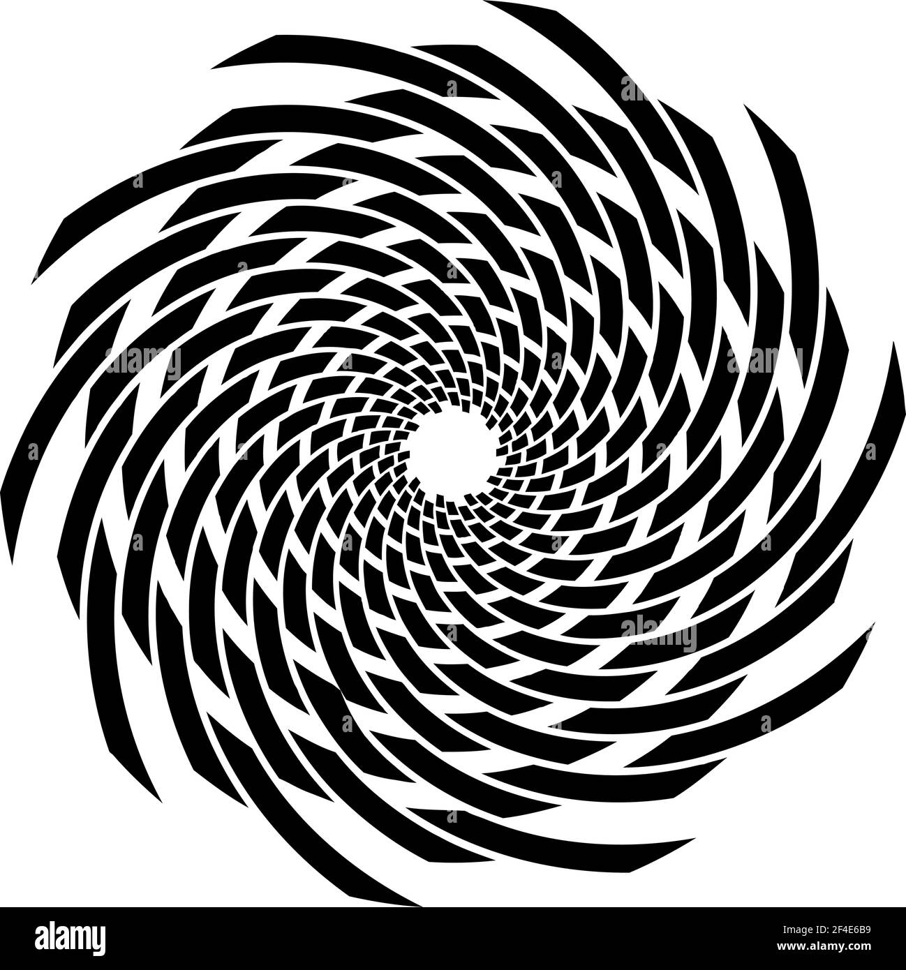 Cyclical circle, helix, volute element. Concentric shape with rotation ...