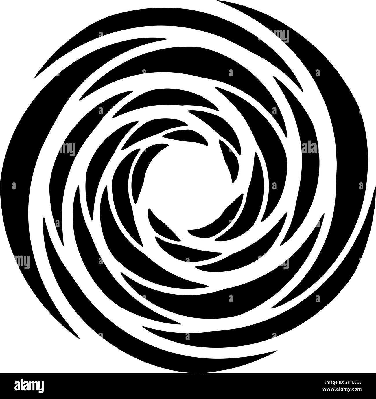 Cyclical circle, helix, volute element. Concentric shape with rotation ...