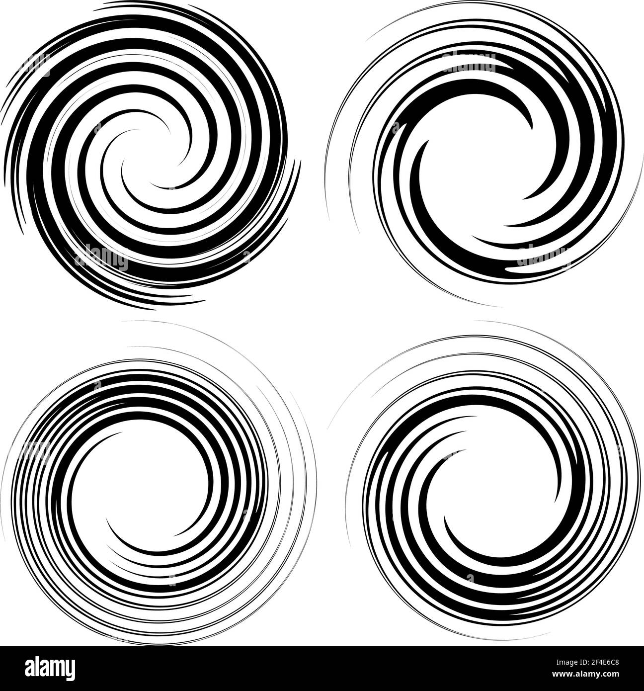 Revolved whirlpool, whirlwind design element. Radial shape with ...