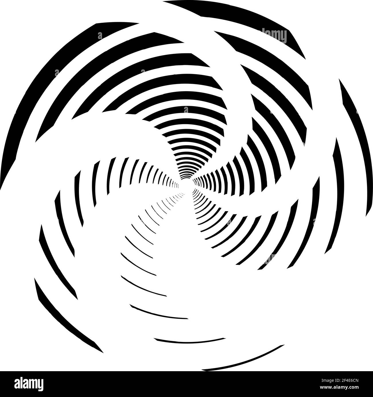 Cyclical circle, helix, volute element. Concentric shape with rotation ...