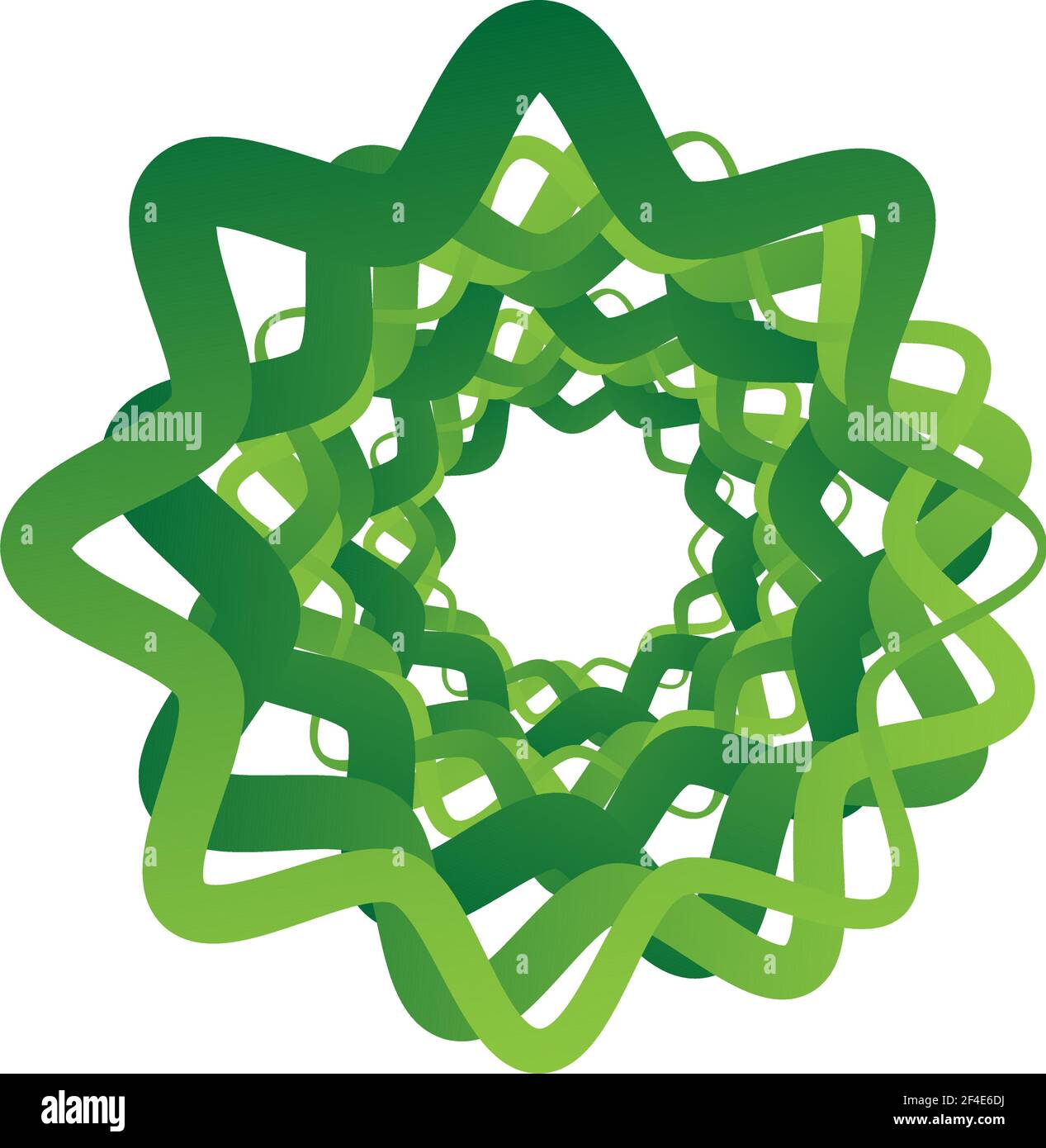 Squiggle, squiggly lines rotated inwards. Circuler, spinning, and ...