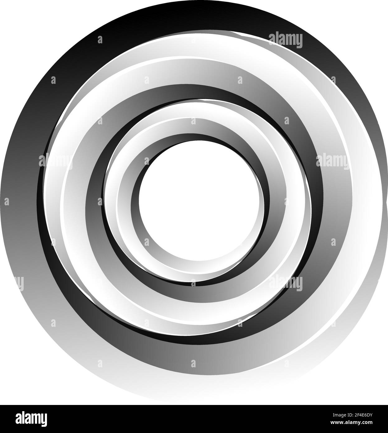 Cyclical circle, helix, volute element. Concentric shape with rotation ...