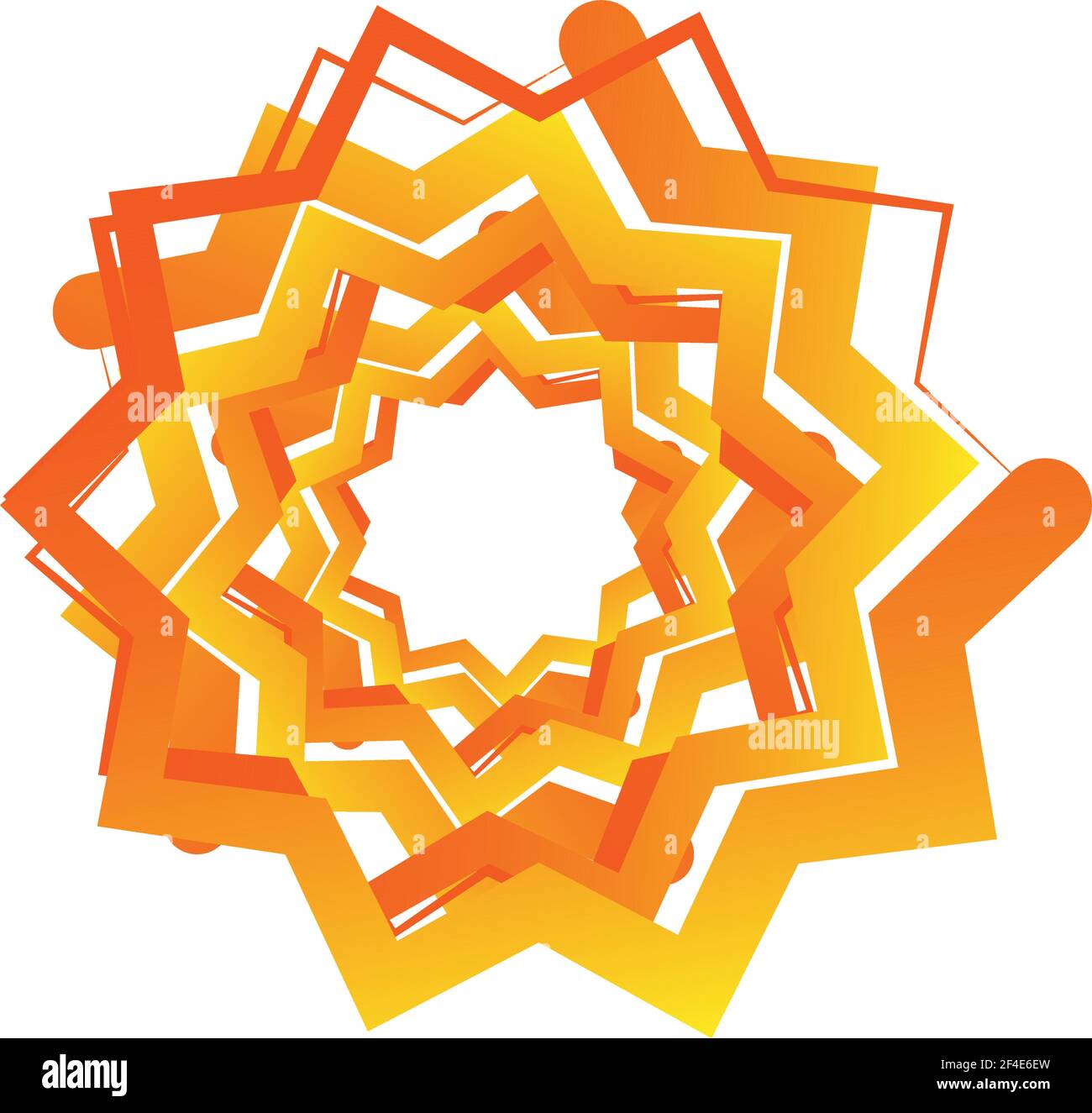 Sharp, edgy starburst, sunburst shape rotated inwards. Geometric ...