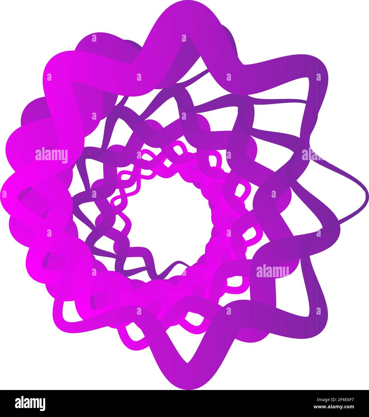 Squiggle, squiggly lines rotated inwards. Circuler, spinning, and ...