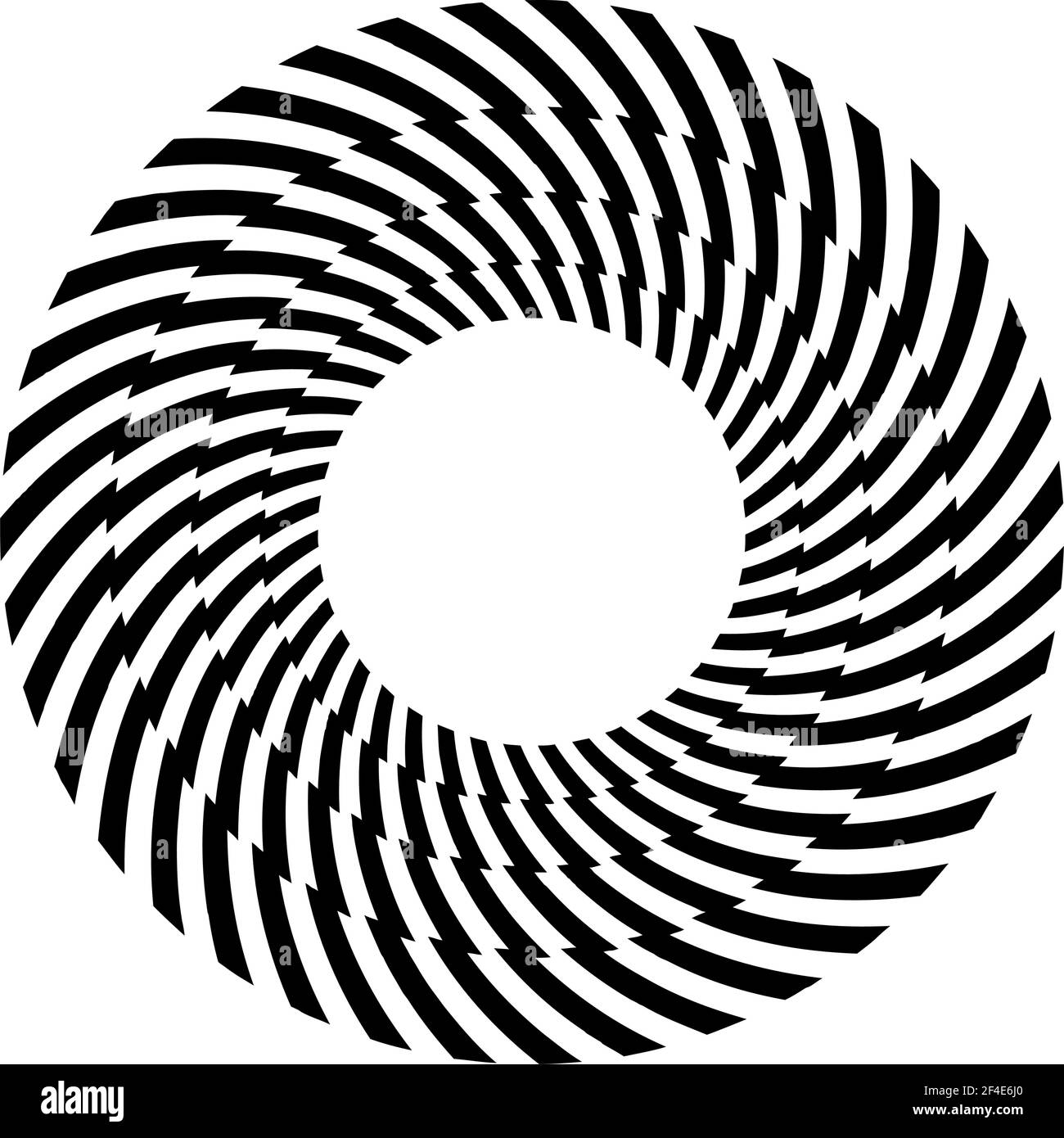 Cyclical circle, helix, volute element. Concentric shape with rotation ...