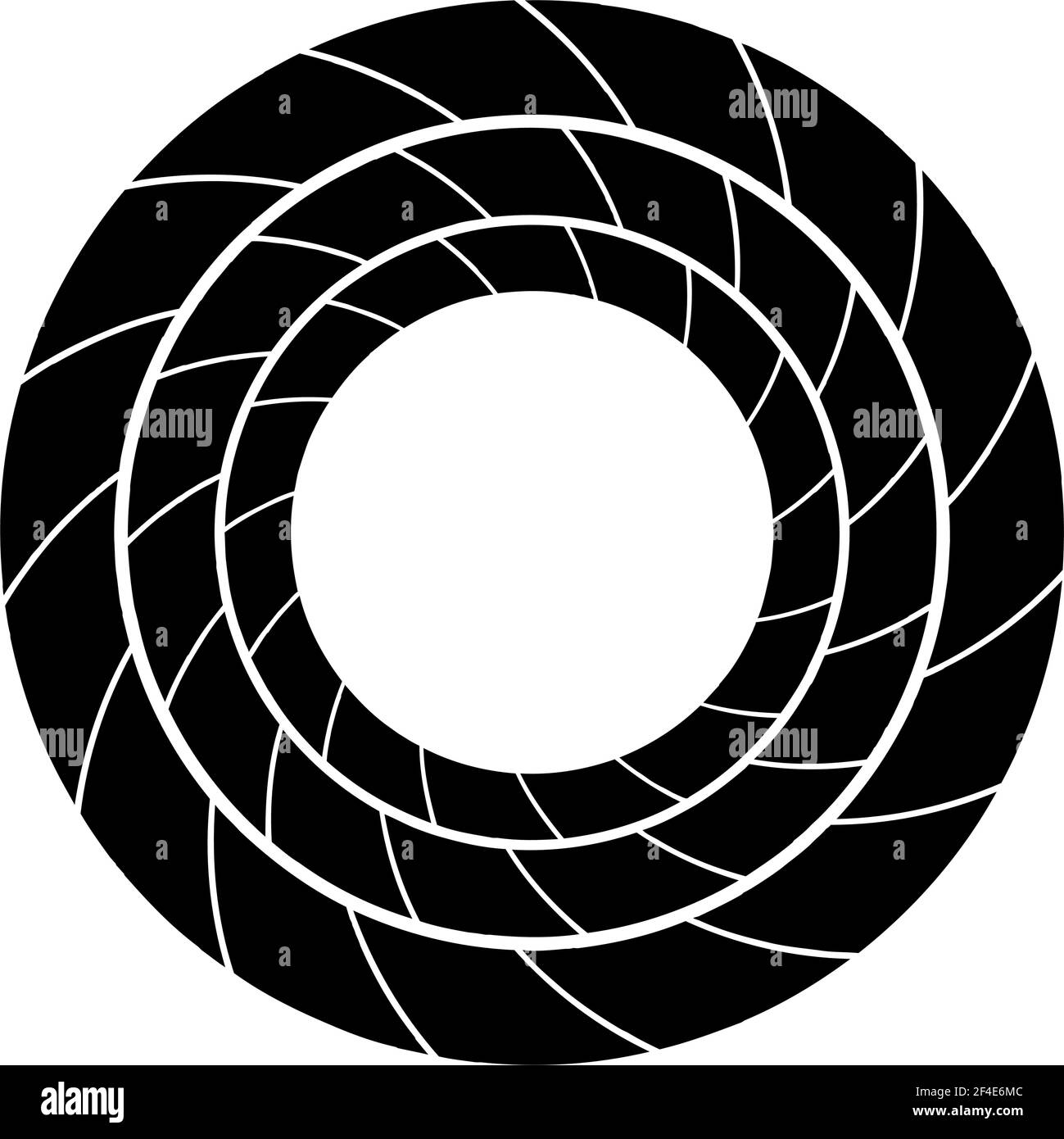 Cyclical circle, helix, volute element. Concentric shape with rotation ...