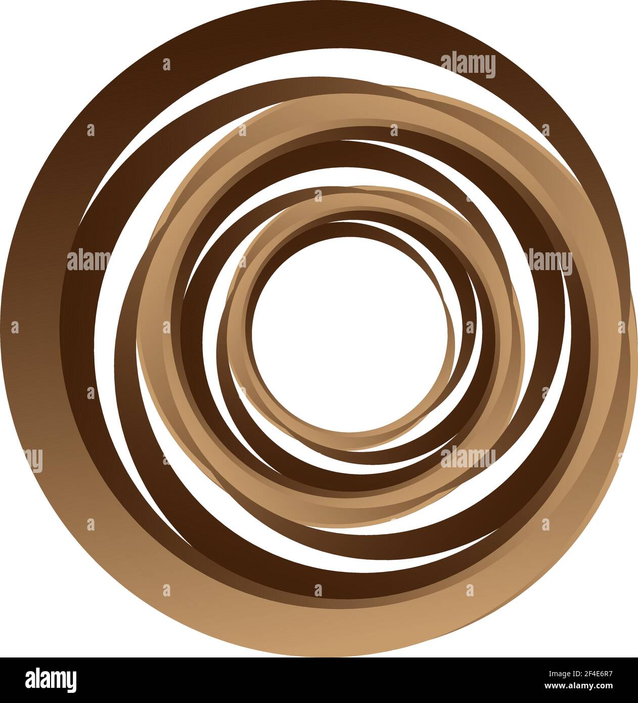 Cyclical circle, helix, volute element. Concentric shape with rotation ...