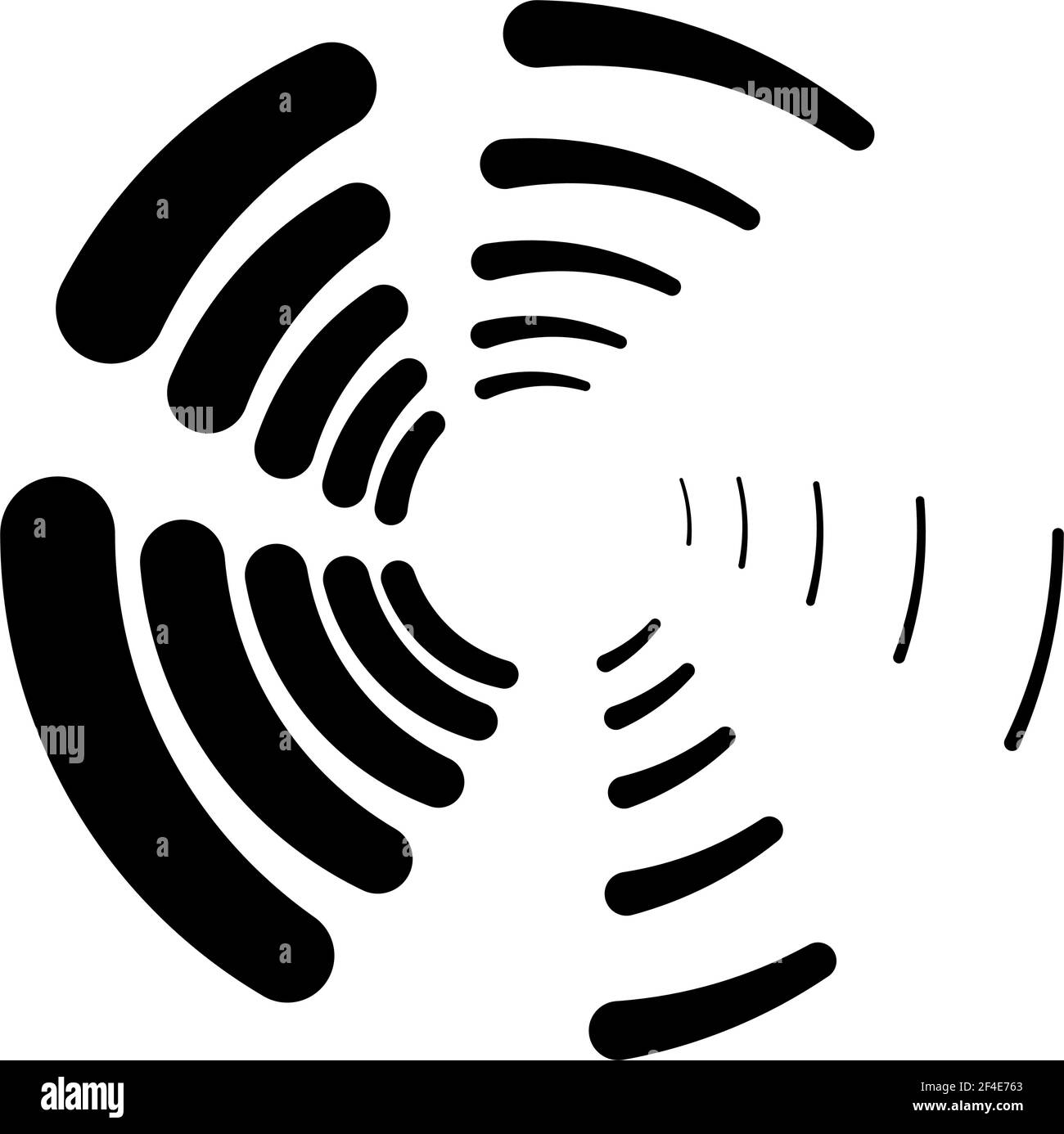 Dashed lines spiral, swirls, and twirls. Concentric, and circular ...