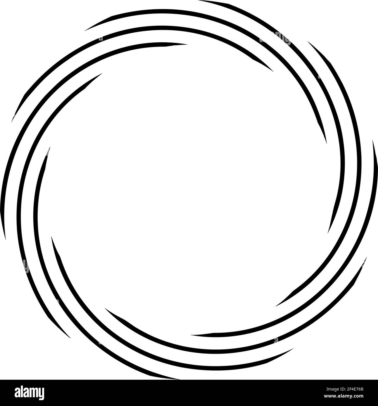 Cyclical circle, helix, volute element. Concentric shape with rotation ...