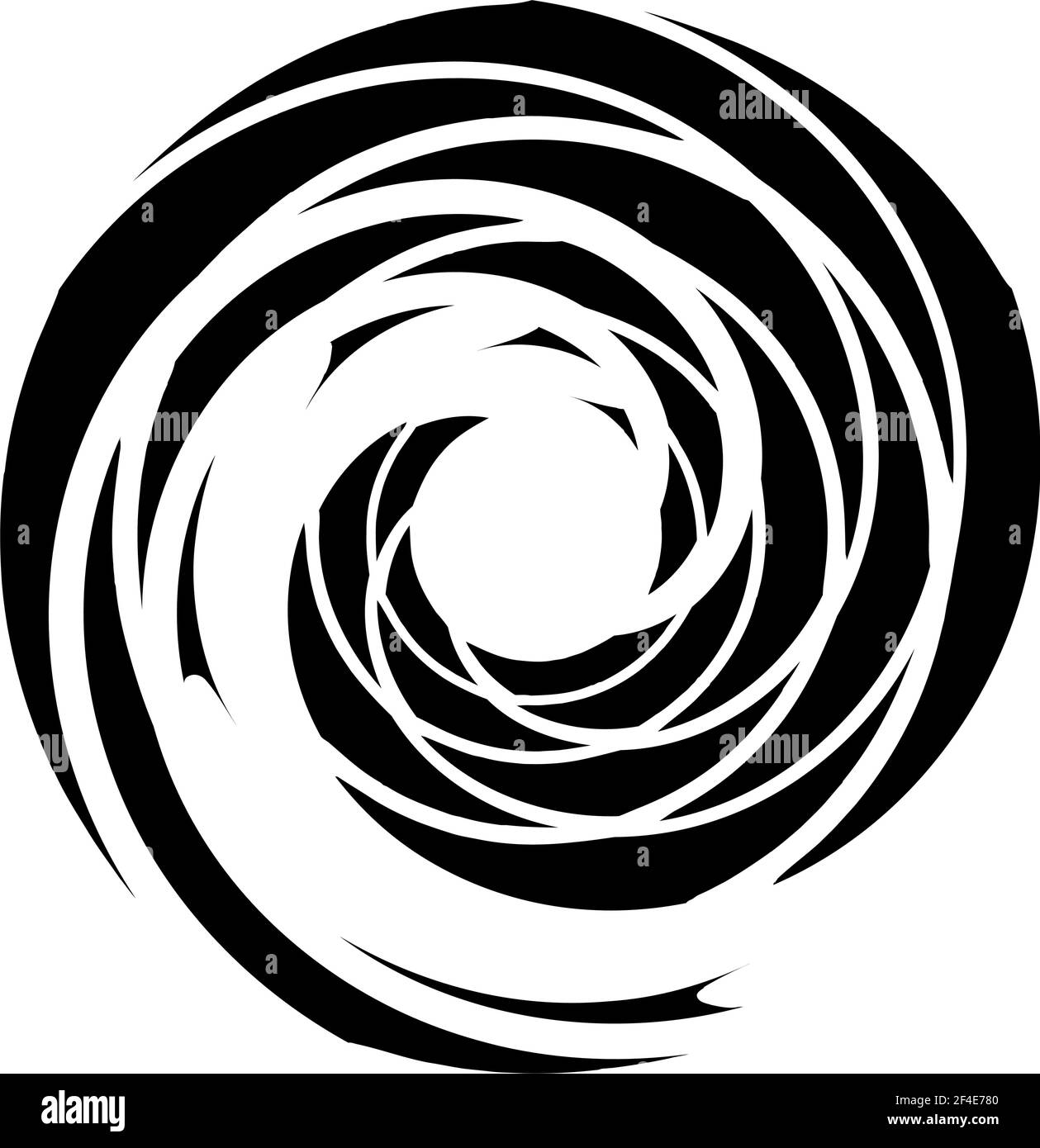 Cyclical circle, helix, volute element. Concentric shape with rotation ...