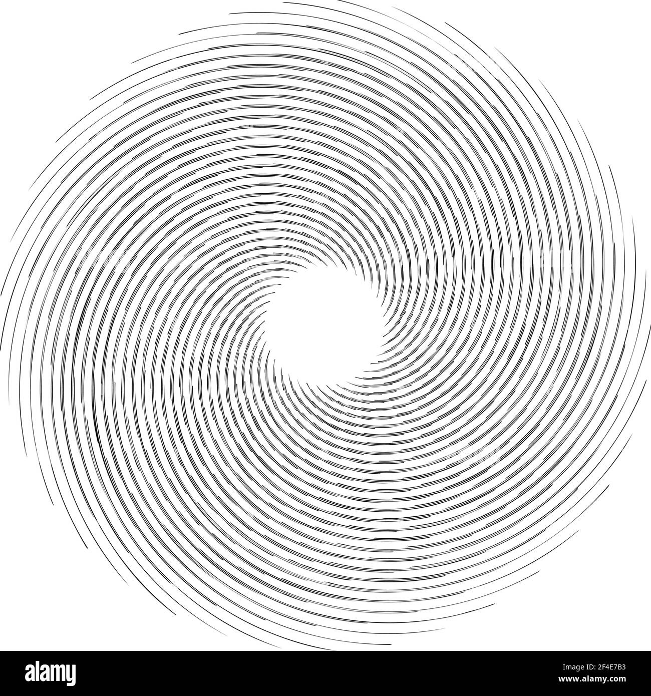 Cyclical circle, helix, volute element. Concentric shape with rotation ...