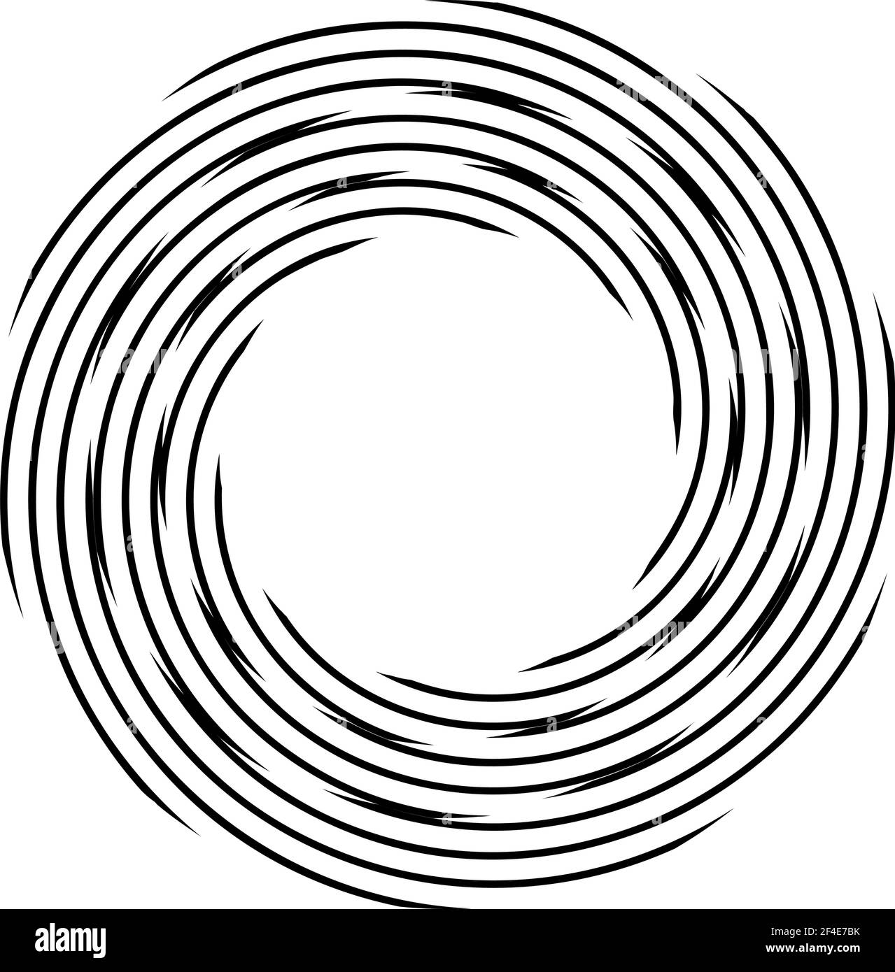 Cyclical circle, helix, volute element. Concentric shape with rotation ...