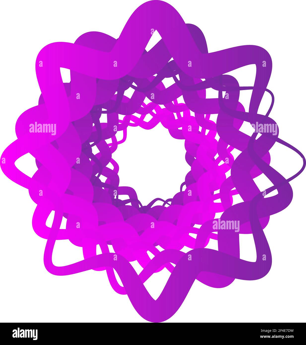 Squiggle, squiggly lines rotated inwards. Circuler, spinning, and ...
