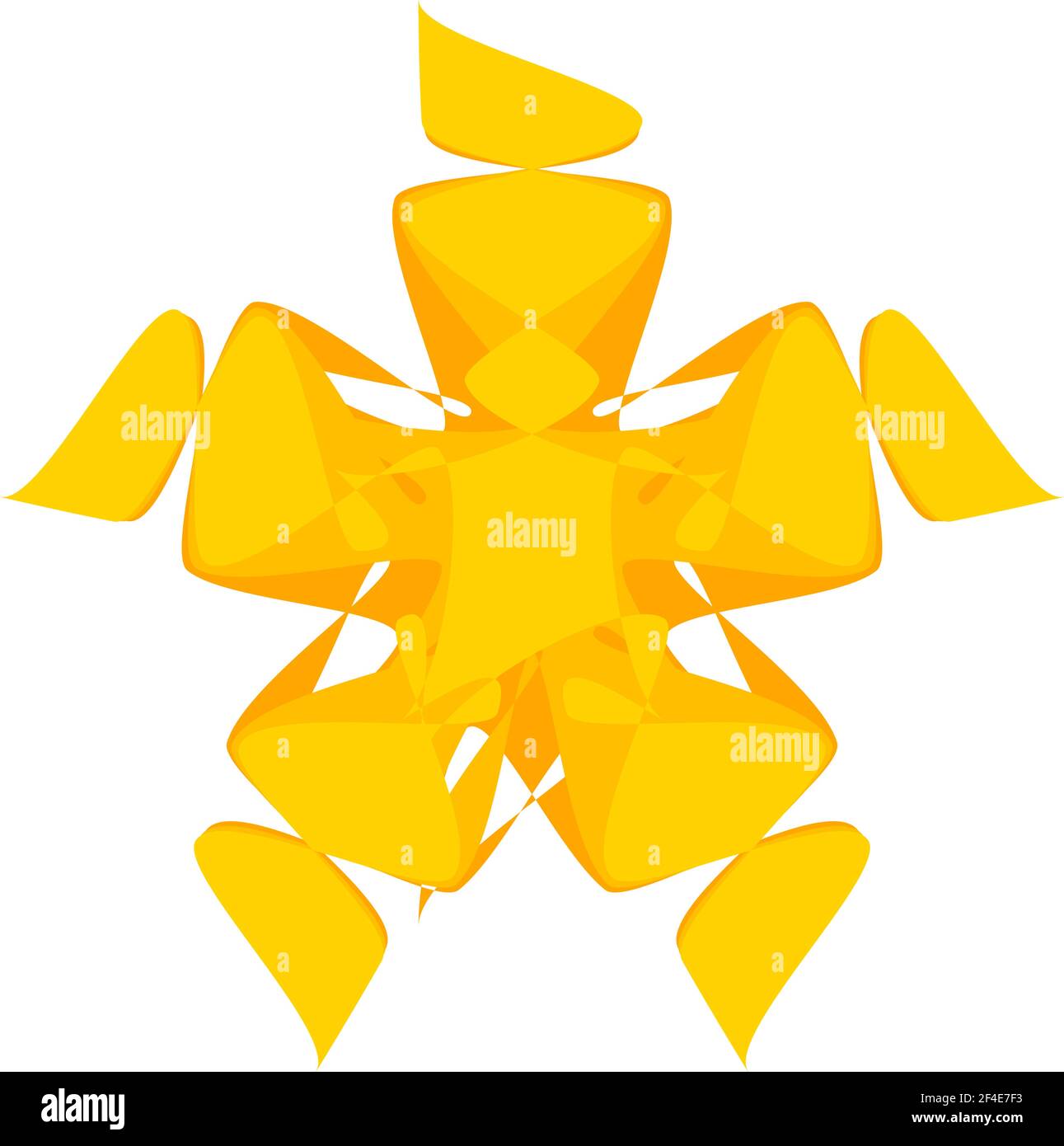 Abstract yellow design element. Radial motif, mandala, lotus shape ...