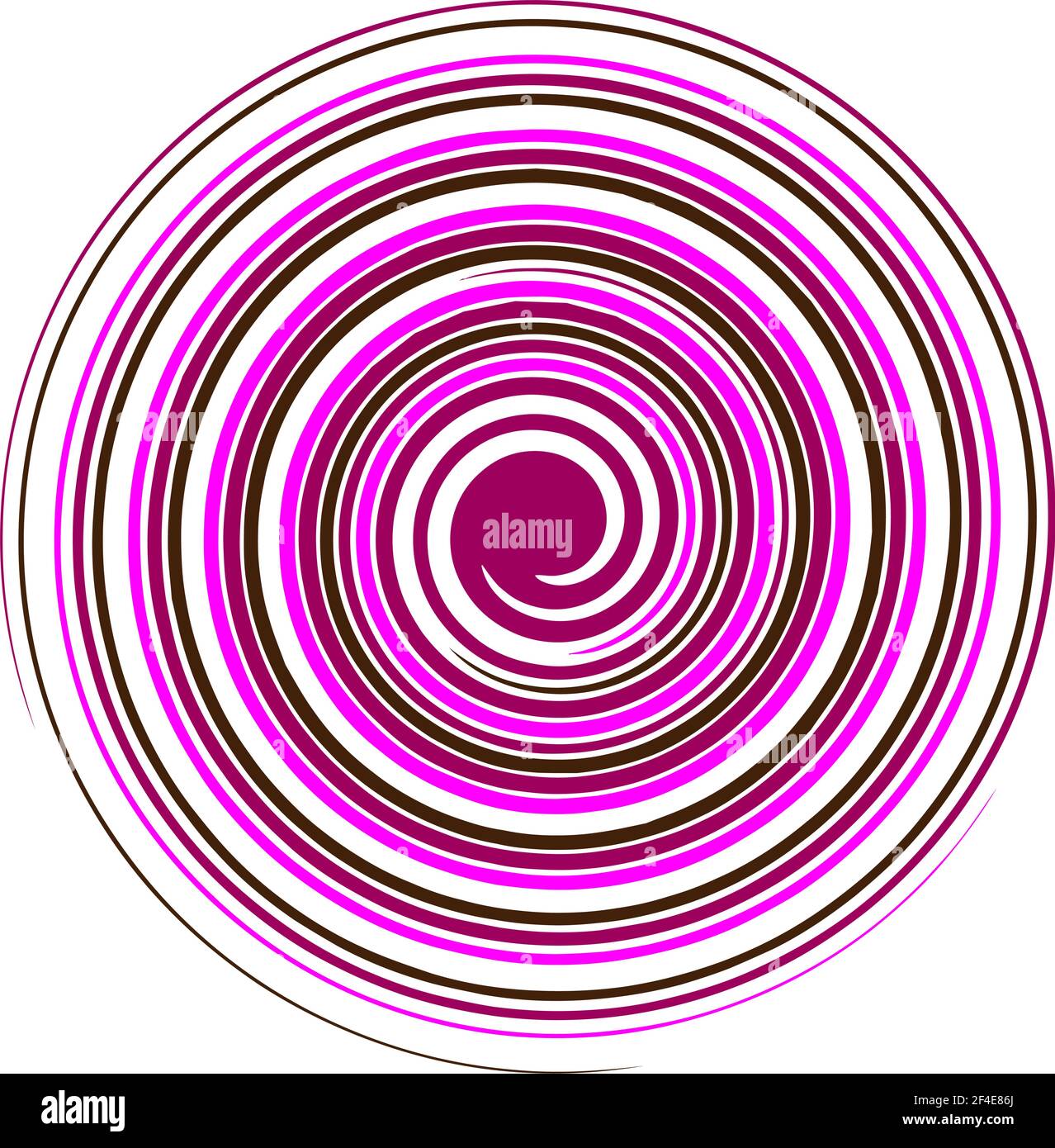 Cyclical circle, helix, volute element. Concentric shape with rotation ...