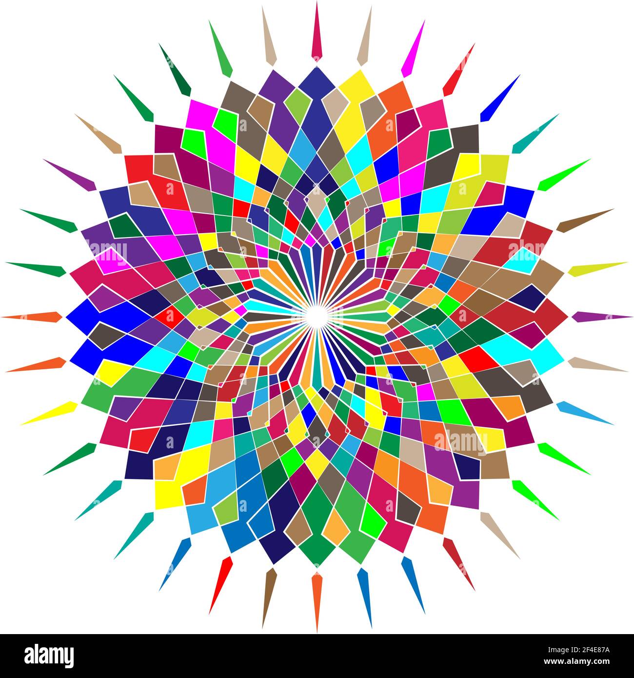 Colorful, spectrum colored abstract mandala, motif icon. Abstract ...