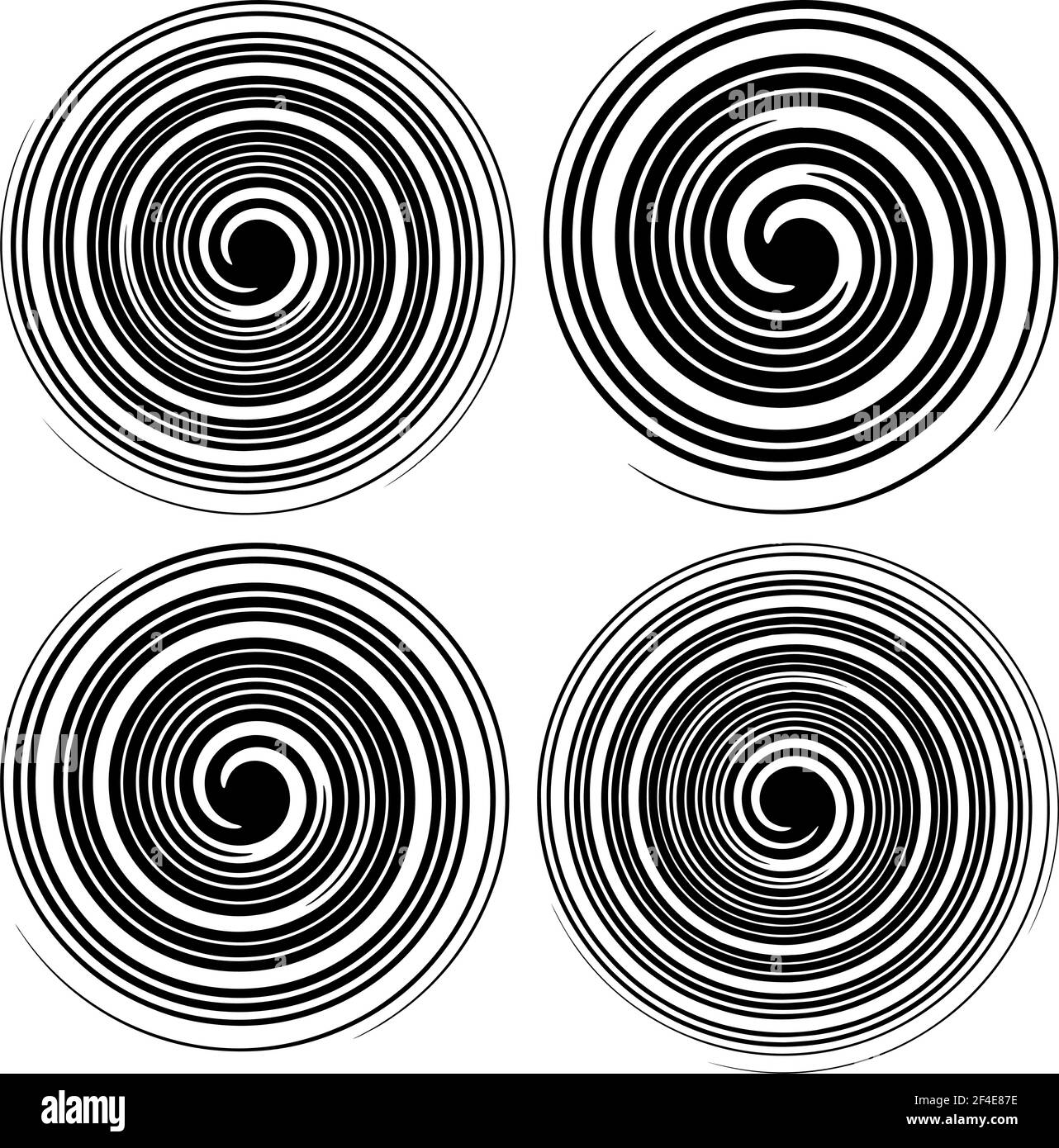 Cyclical circle, helix, volute element. Concentric shape with rotation ...