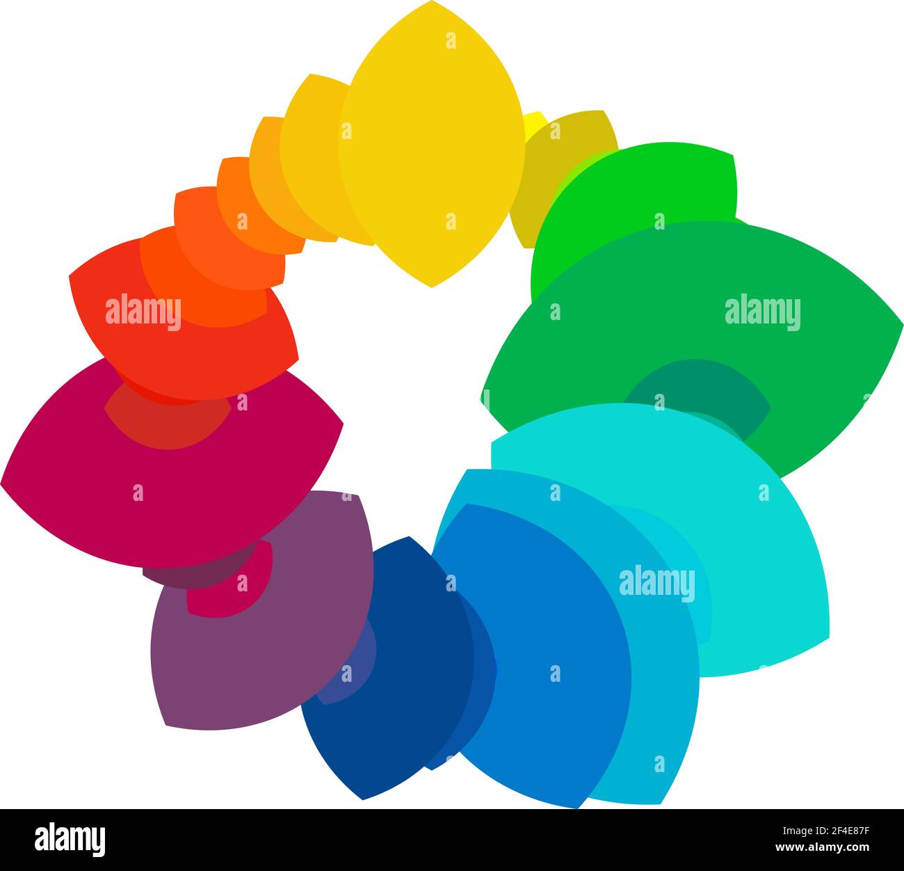 Colorful, spectrum colored abstract mandala, motif icon. Abstract ...