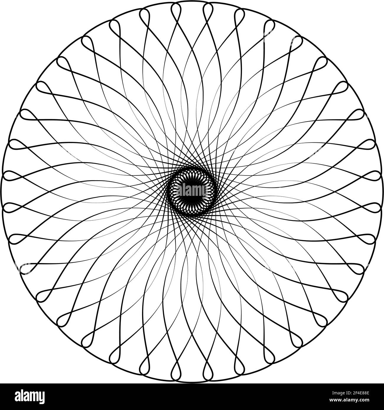 Cyclical circle, helix, volute element. Concentric shape with rotation ...