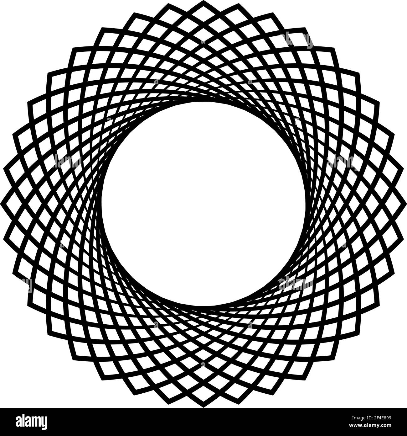 Cyclical circle, helix, volute element. Concentric shape with rotation ...