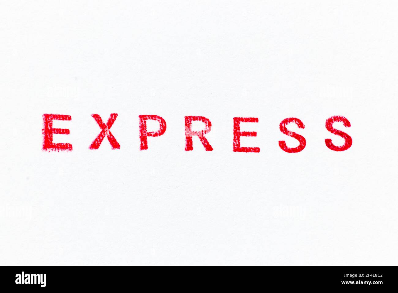 Red color express word ink rubber stamp on white paper background Stock ...