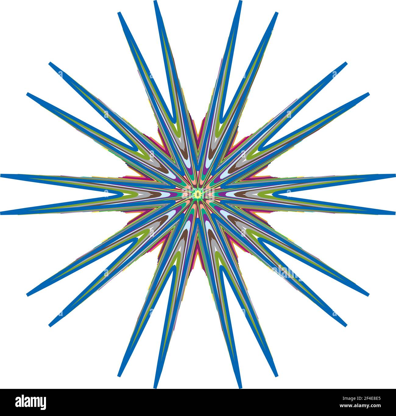 Geometric mandala - Radial, Circular Motif icon, symbol. Radiating ...